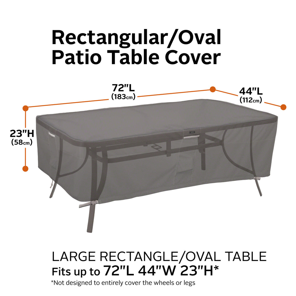 Ravenna Water-Resistant Rectangular/Oval Patio Table Cover | Classic