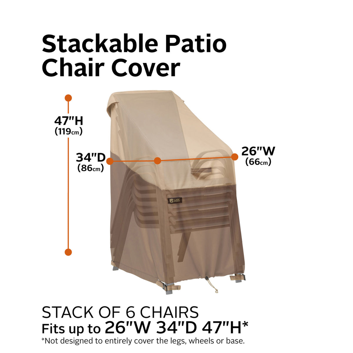 Madrona 25 Inch Rainproof Stackable Patio Chair Co | Classic